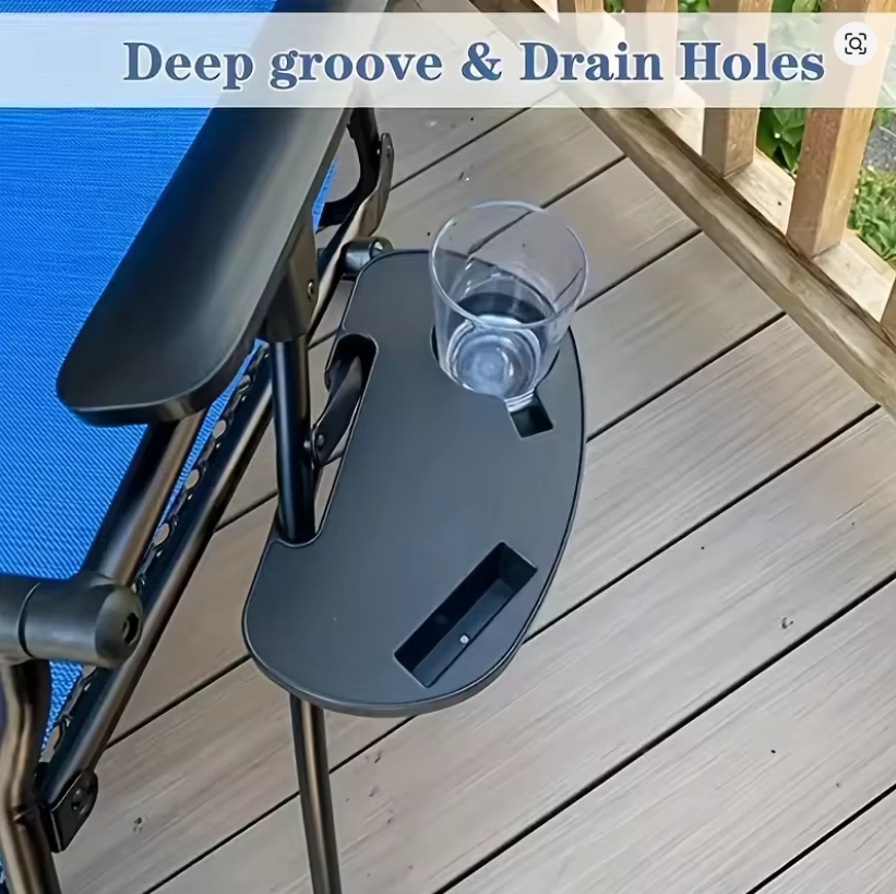 Durable Folding Chair Table Attachment Plastic Beverage Snack Tray ...