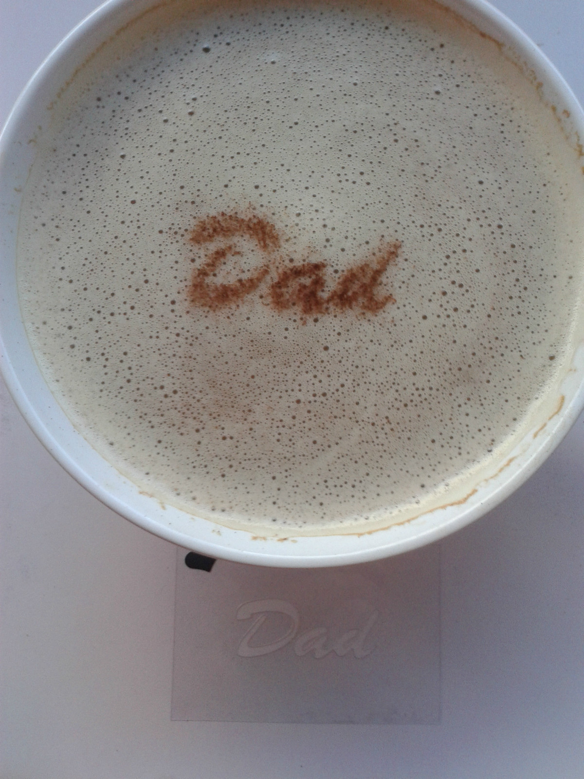 2 x Dad word coffee stencils reusable many time cappuccino Fathers Day ...