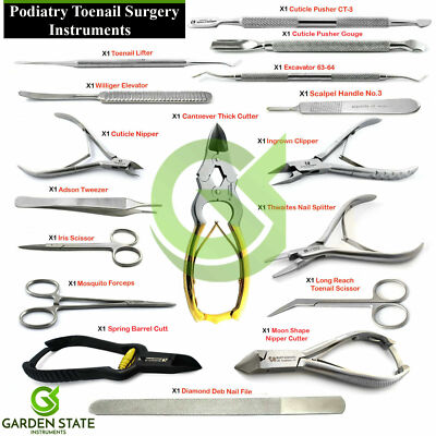 17Pcs Range Podiatry Nail Surgery Instruments Kit Toenail Removal ...