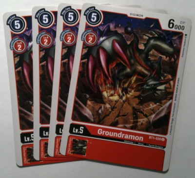 Digimon CCG - Groundramon x4 *BT1-020 U* | eBay