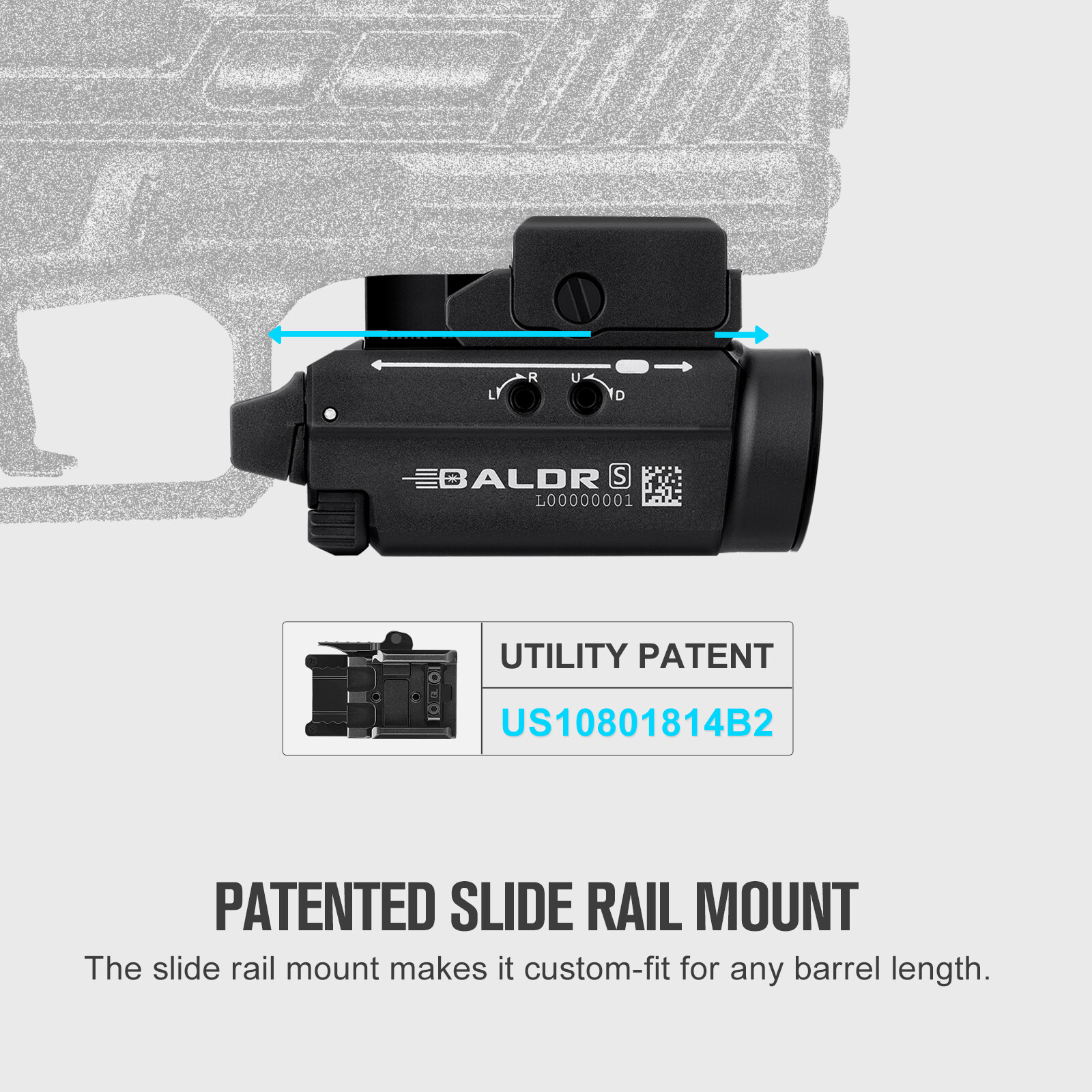 OLIGHT Baldr S Green Laser Pistol Light Tactical for Glock Rail Mount ...