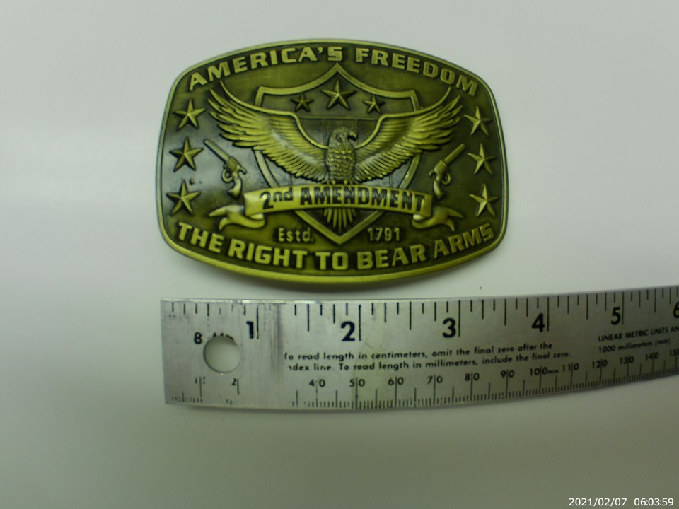 Belt Buckle, NEW, America's Second Amendment, Right to Bear Arms, Guns ...
