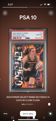 2024 WNBA Select Caitlin Clark En Fuego Flash Rookie PSA 10 Gem Mint | eBay
