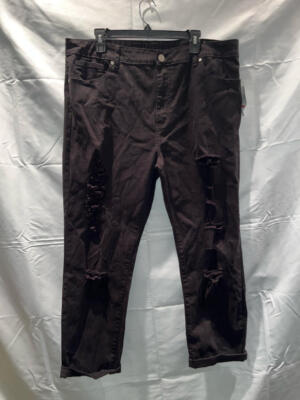 VIP Jeans Black Distressed Tapered Jeans Size 24 NWOT | eBay