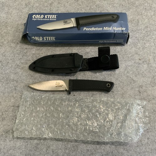 Cold Steel Japan Pendleton Mini Hunter Black Fixed Blade Knife New Box ...