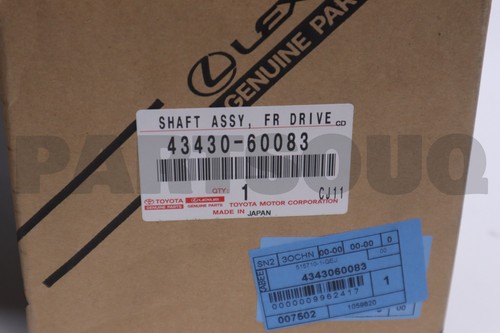 4343060083 Genuine Toyota SHAFT ASSY, FR DRIVE 43430-60083 | eBay