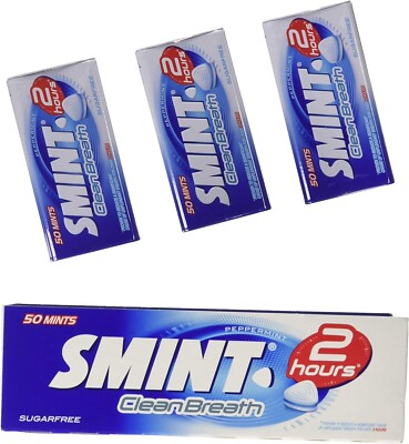 Smint Sugar Free Mints – 2 Hour Clean Breath, 50 XXL Peppermint Flavour ...