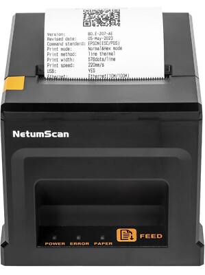 NetumScan POS Receipt Printer, 80mm USB Thermal Receipt Printer with ...