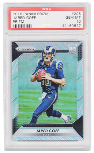 Jared Goff 2016 Panini Prizm Football #208 Prizm RC Rookie Card - PSA ...