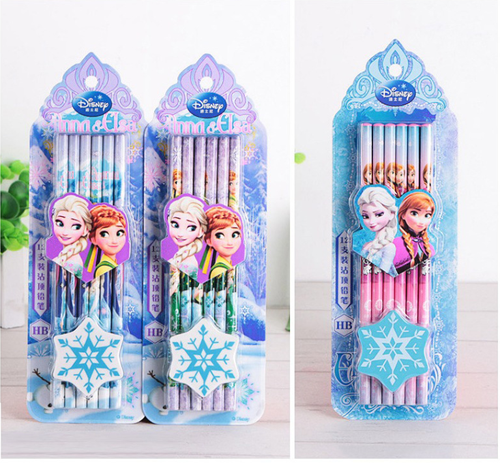 12PC Frozen Elsa HB Pencils Snow Eraser Kids Childrens Party Bag ...
