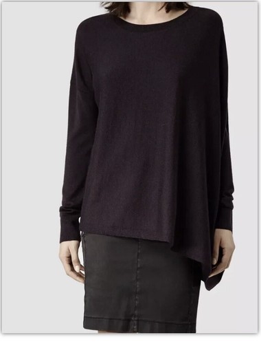 All Saints Womens Awry Jumper 100% Merino Wool Asymmetrical Sweater | eBay