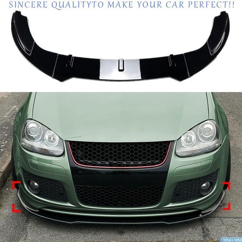 For Golf 5 MK5 GTI Jetta MK5 GLI Gloss Black Front Bumper Lip Body Kit ...