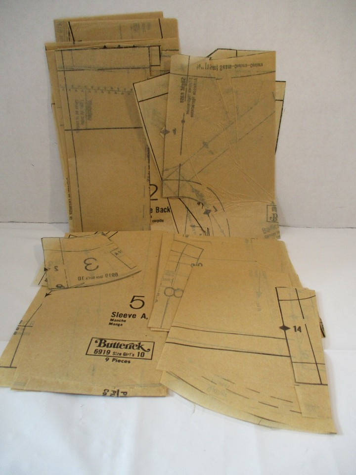 Butterick Pattern 6919 Girls Size 10 High Waist Dress Short Long Puffy ...