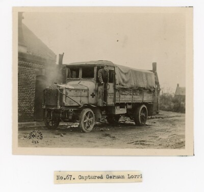 WWI Captured German Lorry Truck Signal Corps Photo Combat Photo Western ...