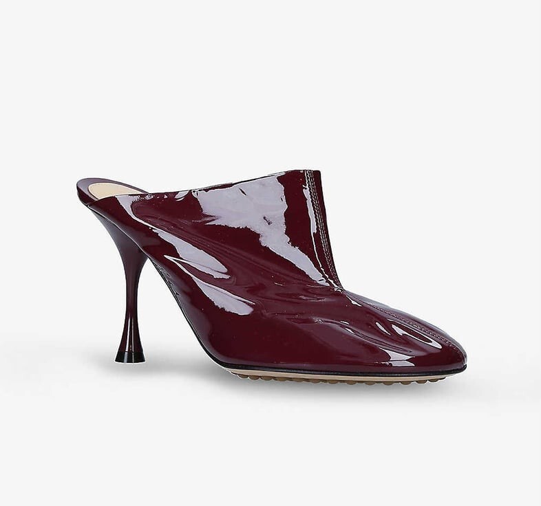 Bottega Veneta Dot Women's Size 7 US 37 EU Burgundy Patent Leather Mule ...