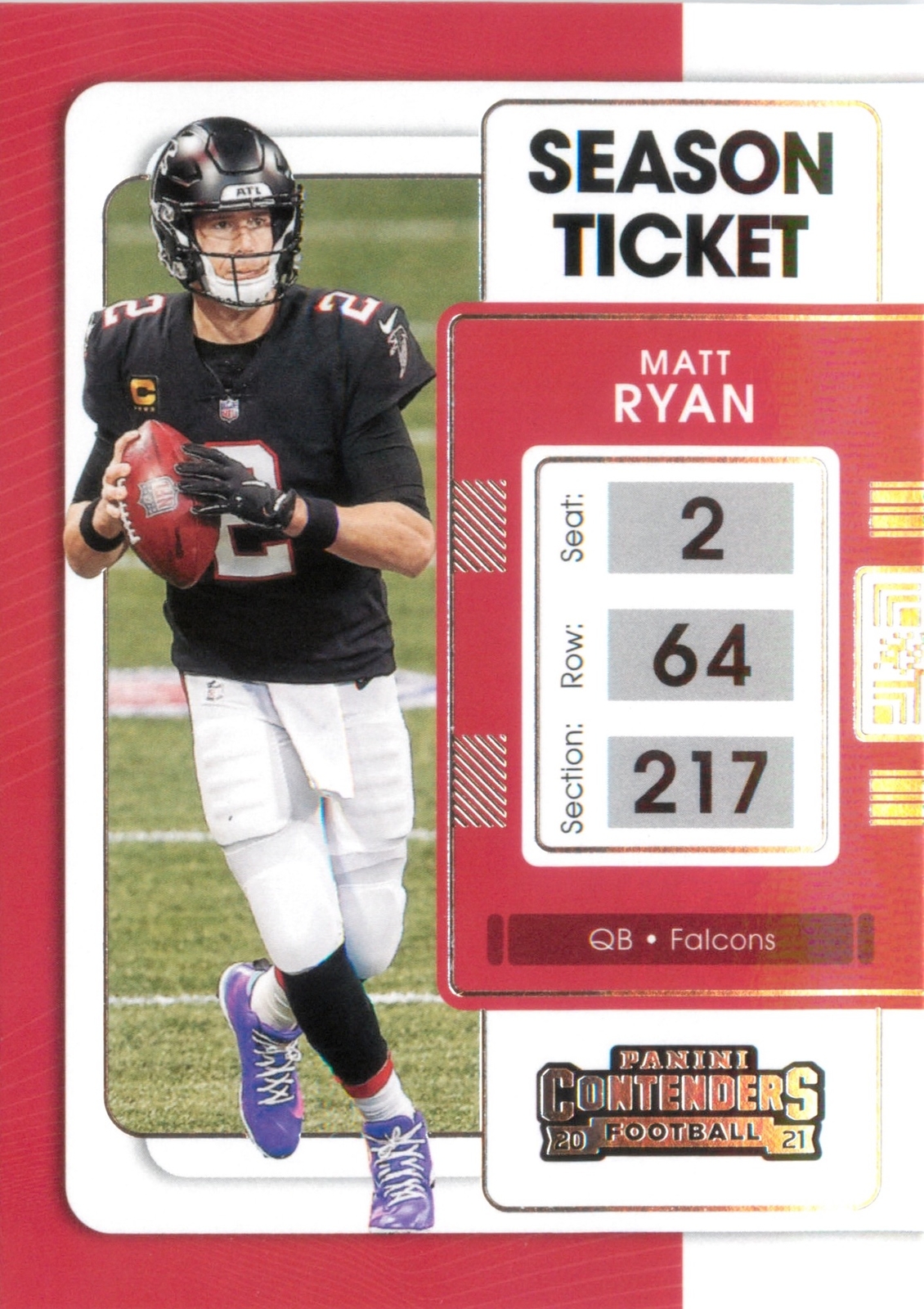 Matt Ryan 2021 Panini Contenders Football Season Ticket Card #4 Atlanta ...