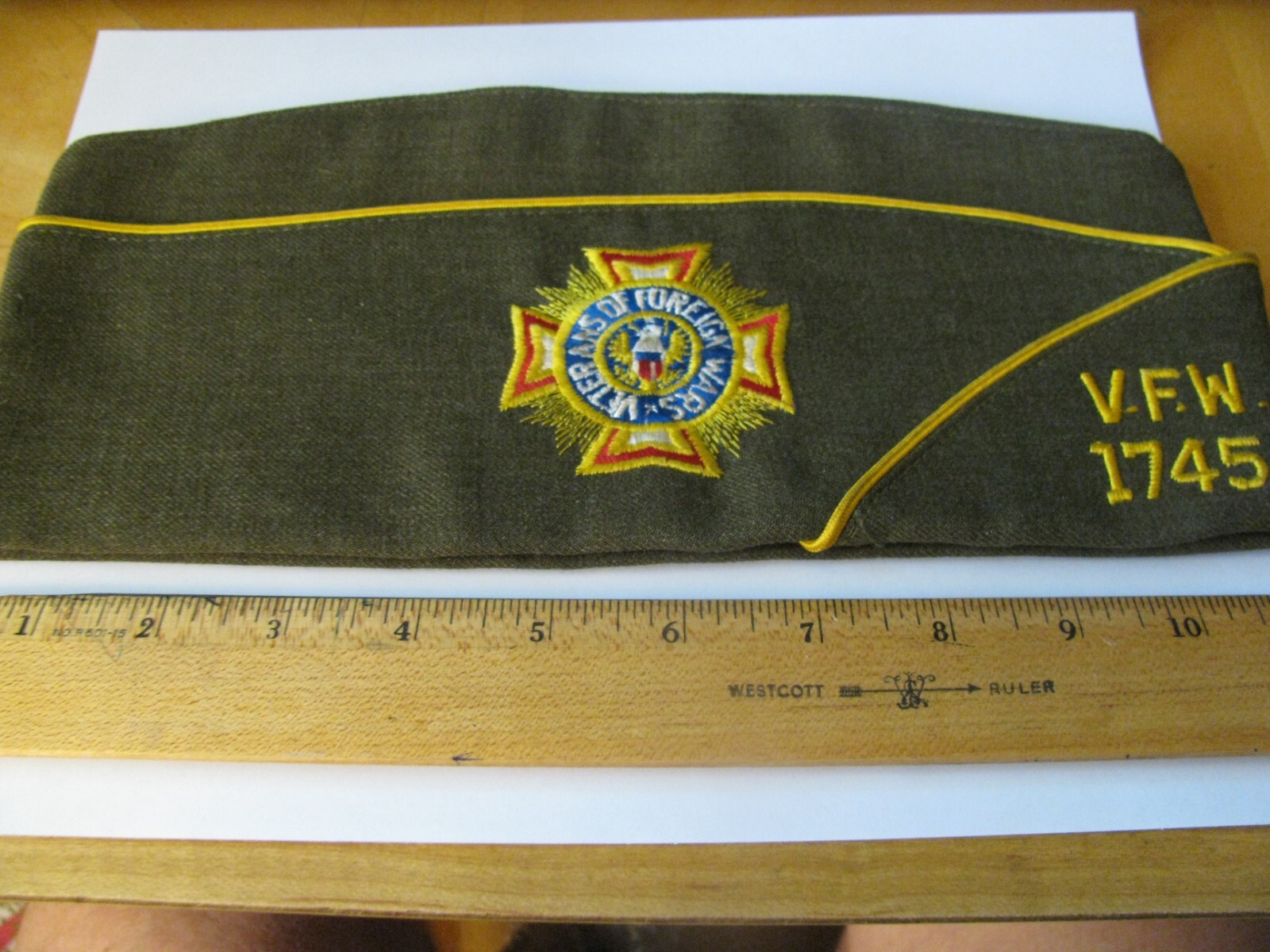 VFW VETERANS FOREIGN WARS WOOL GARRISON DRESS CAP MASSACHUSETTS 1745 ...