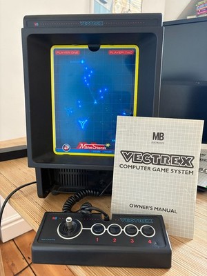 MB Vectrex Console. Tested. 4 x Game Cartridges with overlays and ...