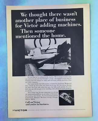 vintage 1960s magazine print ad VICTOR CALCULATOR mancave | eBay
