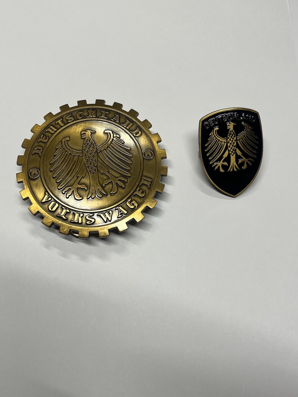 1964-1979 VW Beetle Super Beetle Hood Emblem & Matching Crest Vintage Gold