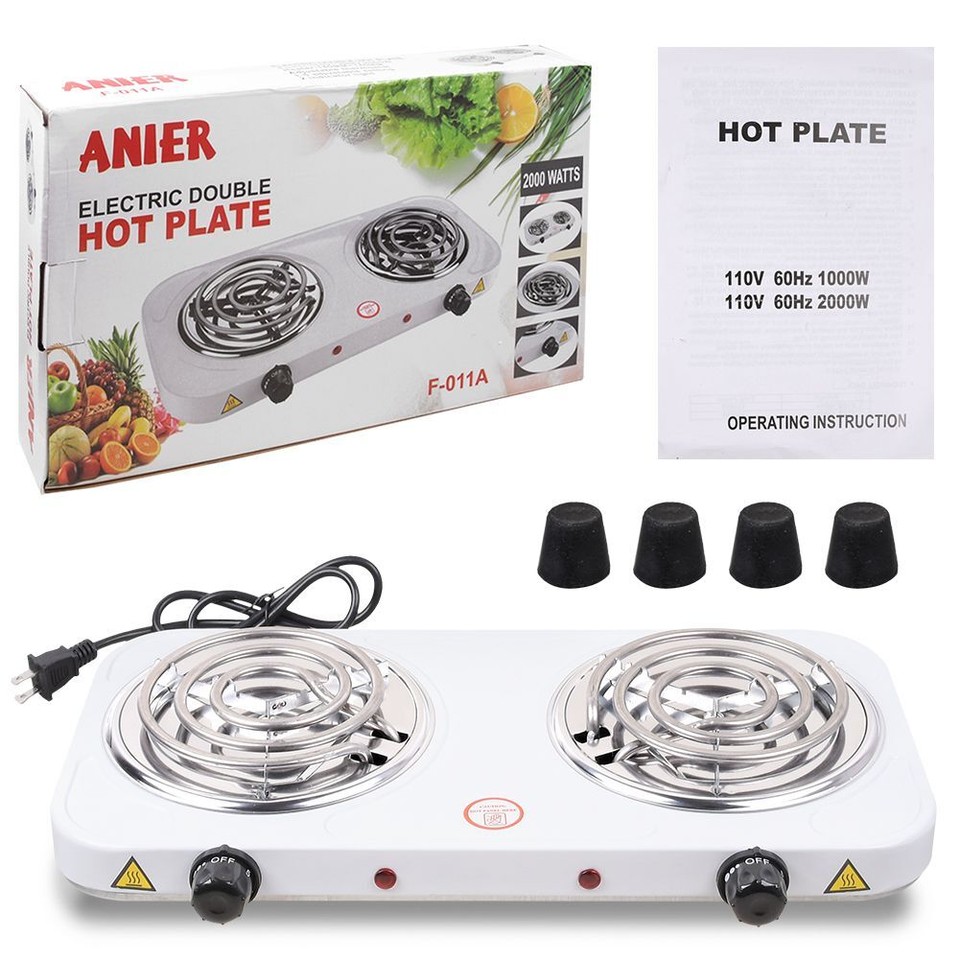 Portable Electric Single Double Burner Stove Hot Plate 1kw 2000W ...