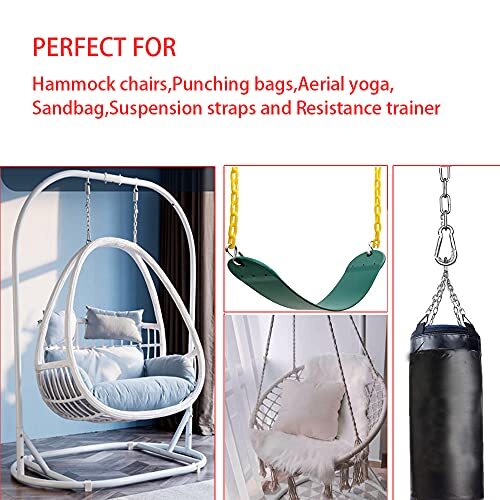 2PCS Hammock Hanging Chain Porch Swing Chain Hanging Chair Chain with 4 ...