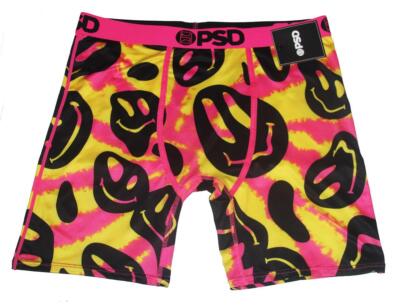PSD Smiley Face ACID SMILES Bright Pink & Yellow Mesh Boxers Men's XL ...