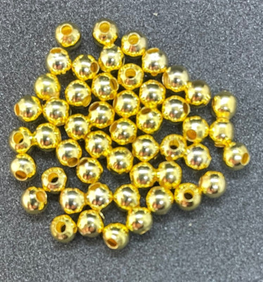 Gold 3mm / 4mm Metal Fly Tying Beads - 4mm - Lure Fly Fishing | eBay UK