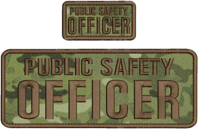 PUBLIC SAFETY OFFICER Embroidery Patches 11x4 & 4x2 Hook On Back ...