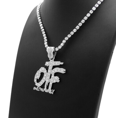 Only the Family OTF Pendant & Iced 16" 18" 20" Rhinestone Chain Fashion ...