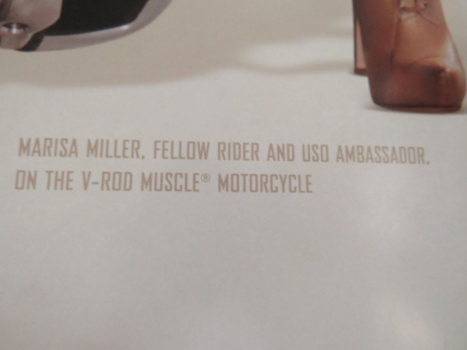 Marisa Miller Harley Davidson Motorcycle Poster 2 Sided American ...