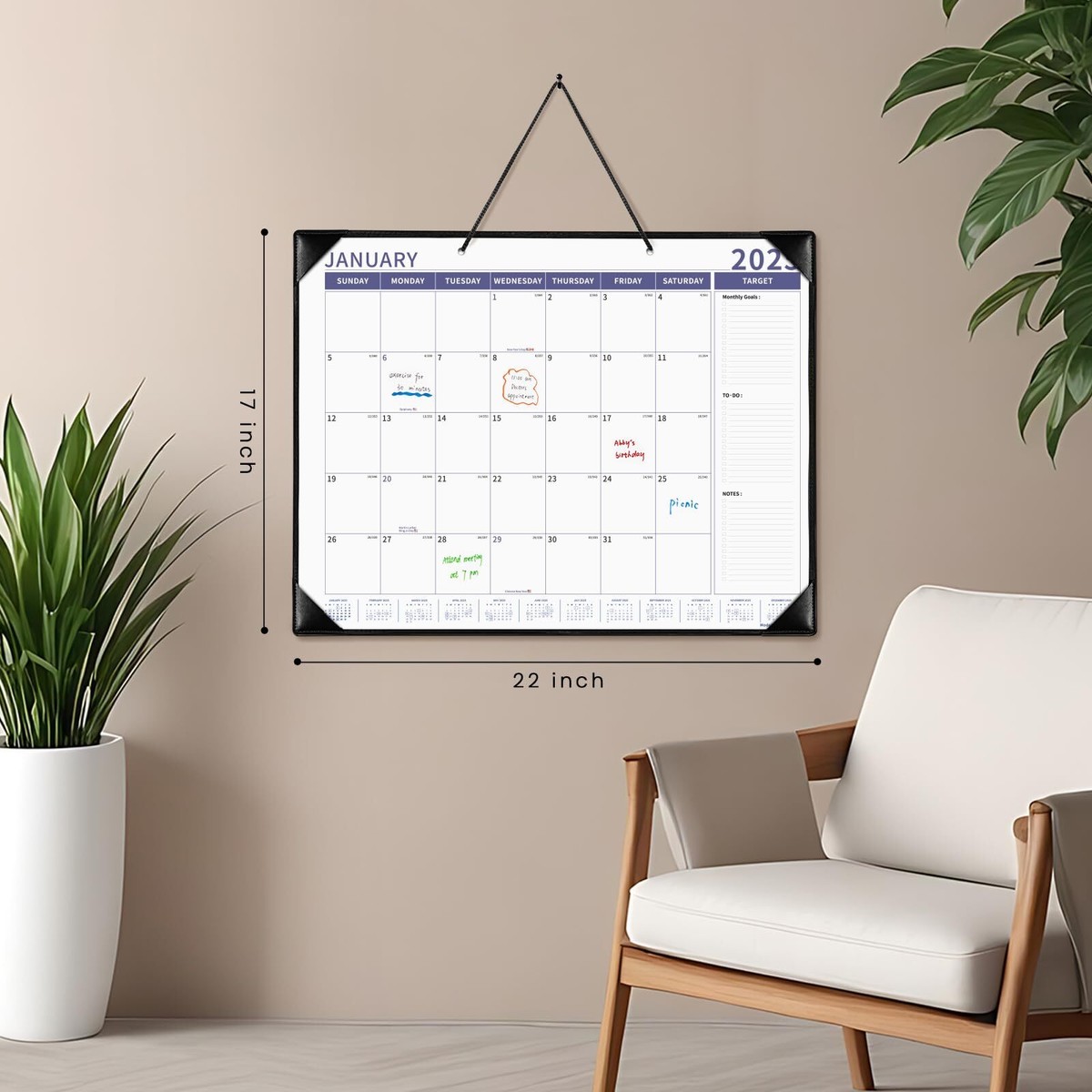 Desk Calendars Floral Desk Calendar 2025-2026 - Mini Pink Rose ...