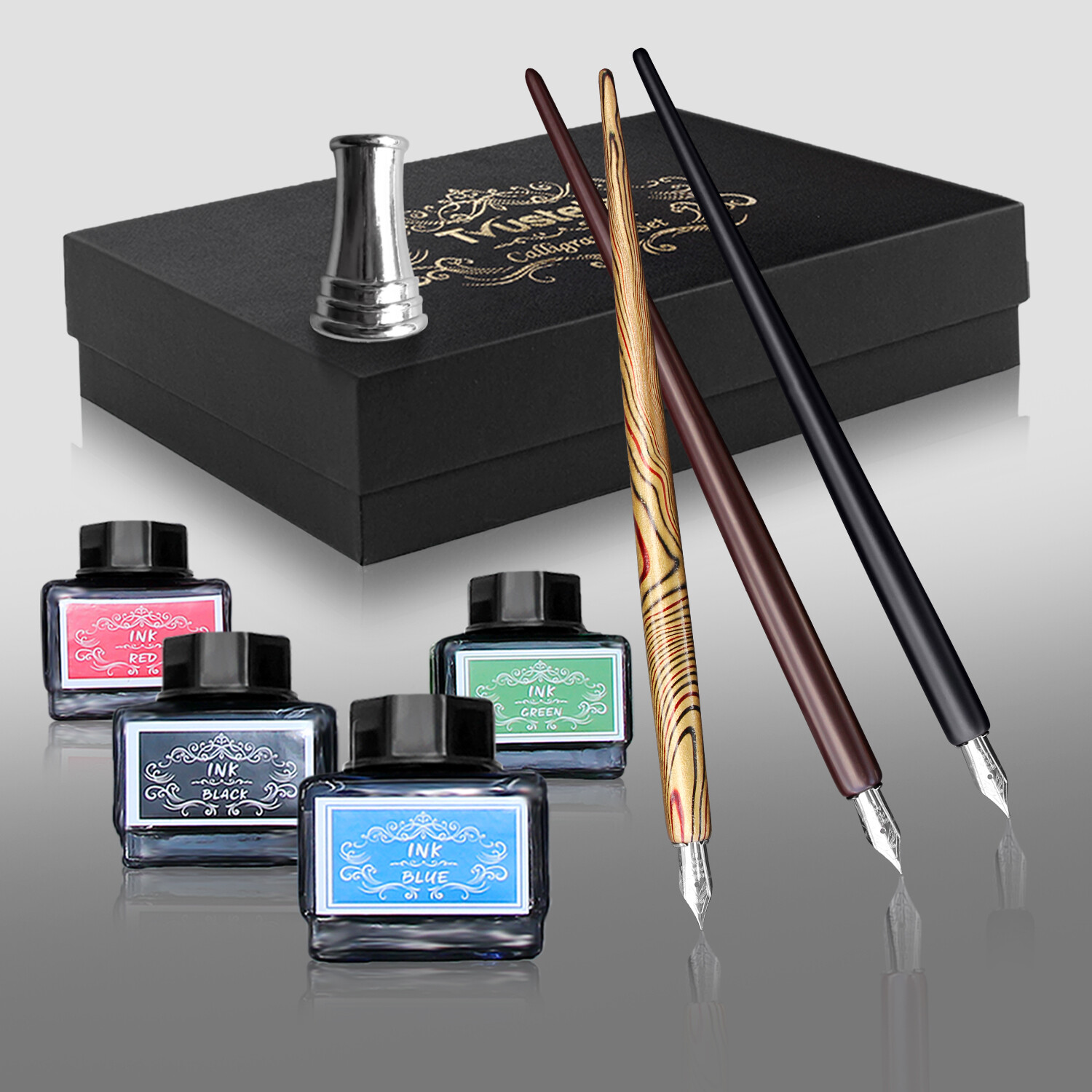 Calligraphy Set For Beginners, 3 Calligraphy Pens, 4 Ink Bottle ...