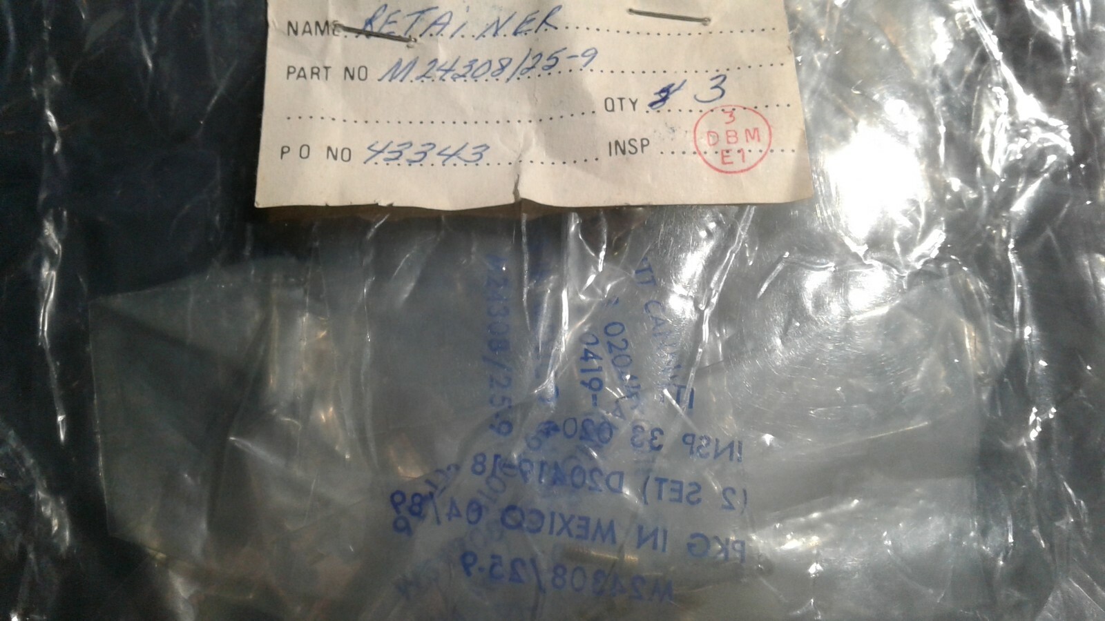 (3pc), M24308/25-9, ITT CANNON, Connector Accessories Male Screw Lock ...