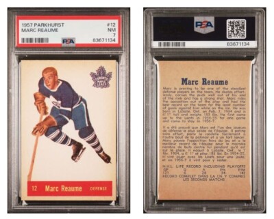 1957 Parkhurst Marc Reaume #12 PSA 7 NM | eBay
