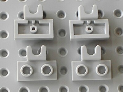 4 x LEGO SW MdStone Plate Modified 1x2 Small Tow Ball Socket Side Ref ...