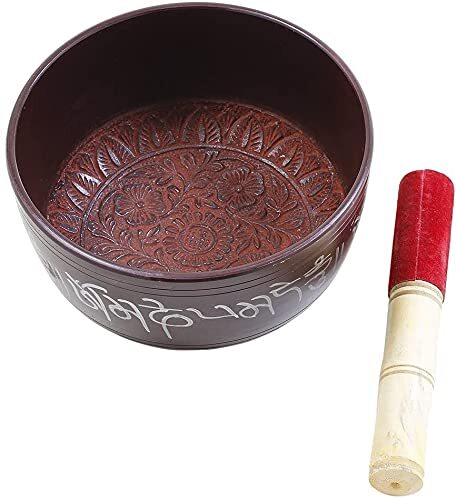 Hand Painted Metal Tibetan Singing Bowl Musical Instrument with Wooden ...