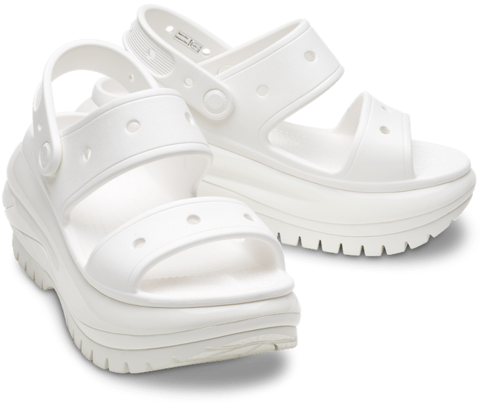 NEW Crocs Classic Mega Crush Sandal White 207989-100 High Heel ...
