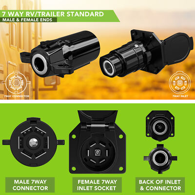 Trailer Wire Junction Box ECO 7-Way RV Blade To 7-Way Round Pin Adapter ...