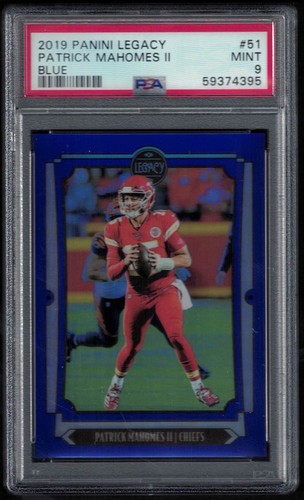 2019 Panini Legacy Blue Prizm #51 /50 Patrick Mahomes PSA 9 MINT (Topps ...