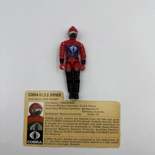 Vintage 1983 GI JOE Cobra Hiss Driver Figure w File Card Original ...