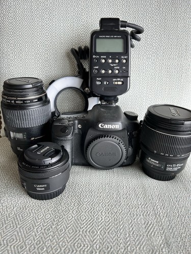 Canon EOS 7D Mark with (Lens x 3), Flash, Cases, Charger, Filters ...