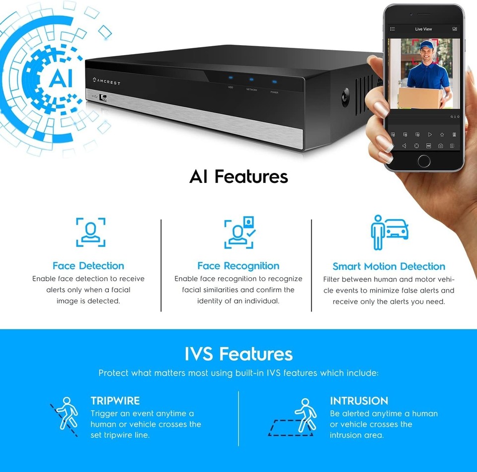 5MP UltraHD 8 Channel DVR Security Camera System Recorder, 5MP Security ...