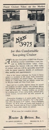 Magazine Ad - 1932 - Frazier & Sebree Boats - Brooklyn, NY | eBay