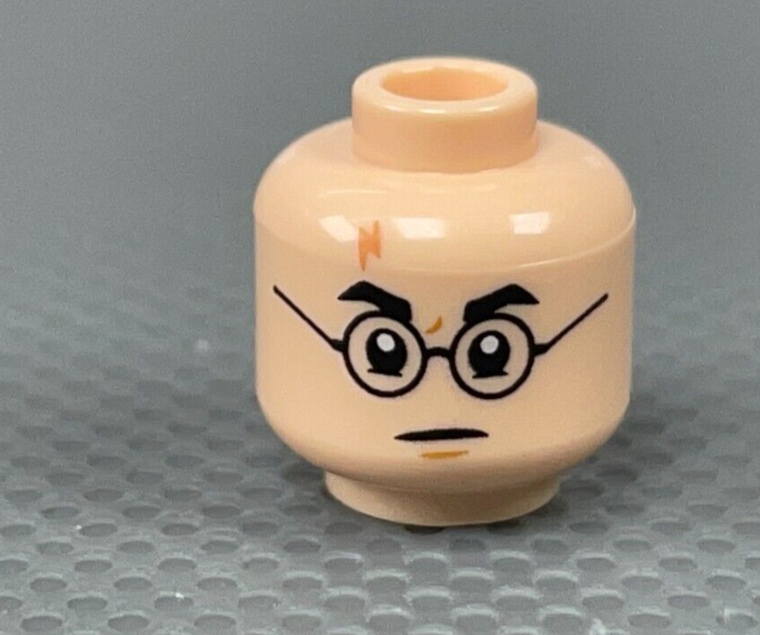 LEGO Male Minifigure Head Light Flesh Circular Glasses Harry Potter ...