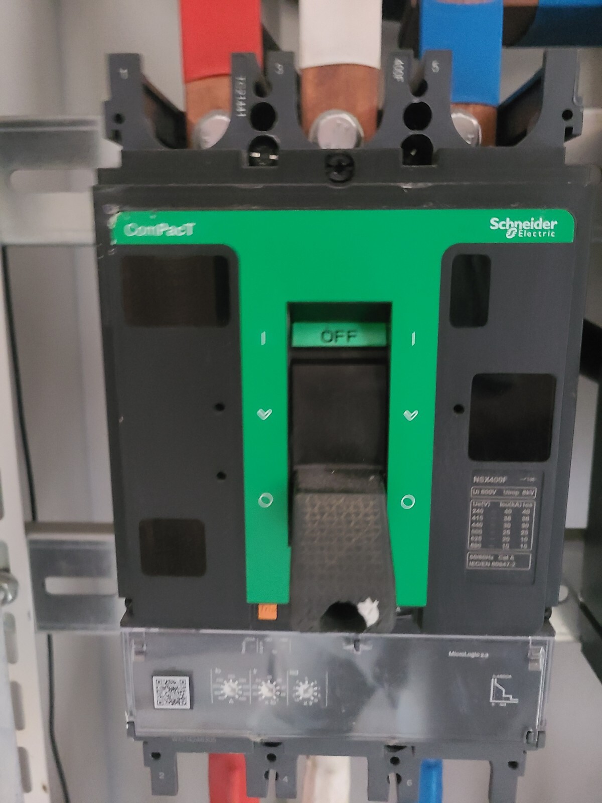 SCHNEIDER ELECTRIC NSX400F 400A CIRCUIT BREAKER 3P 600V pulled from ...