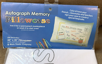 GRADUATION CLASS AUTOGRAPH PILLOWCASE 20” x 30” MEMORIES SUPER CUTE ...