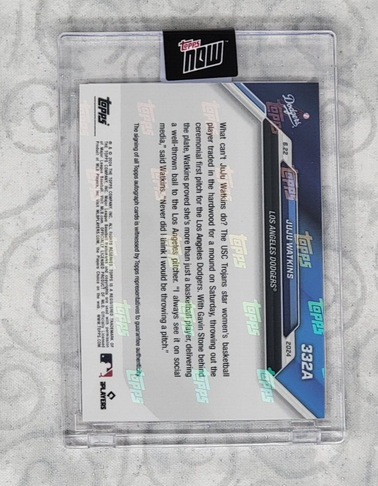2024 TOPPS NOW #332 JUJU WATKINS AUTO USC-Dodgers 1st Pitch - /99 | eBay