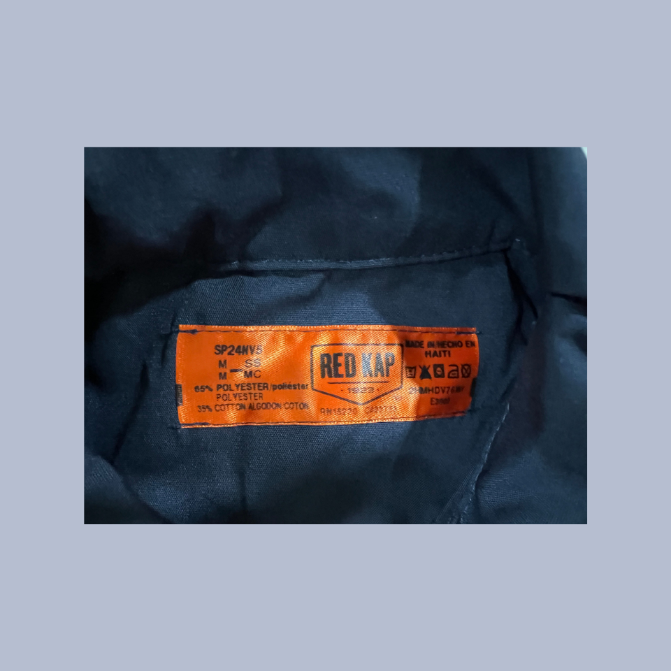 Red Kap Style SP24 Men's Short Sleeve Industrial Work Shirt Navy | eBay