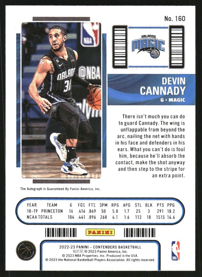 2022-23 Panini Contenders Retail #160 Devin Cannady | eBay